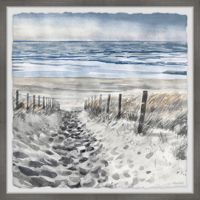 "Sandy Pathway" Framed Painting Print, 32"x32" - Beach Style - Prints ...