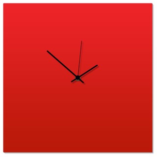Contemporary Clock 'Redout Black Square Clock' Artisan-Made Red Kitchen ...