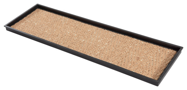 46.5"x14"x1.5" Natural/Recycled Rubber Boot Tray Tan/Khaki Coir Insert ...