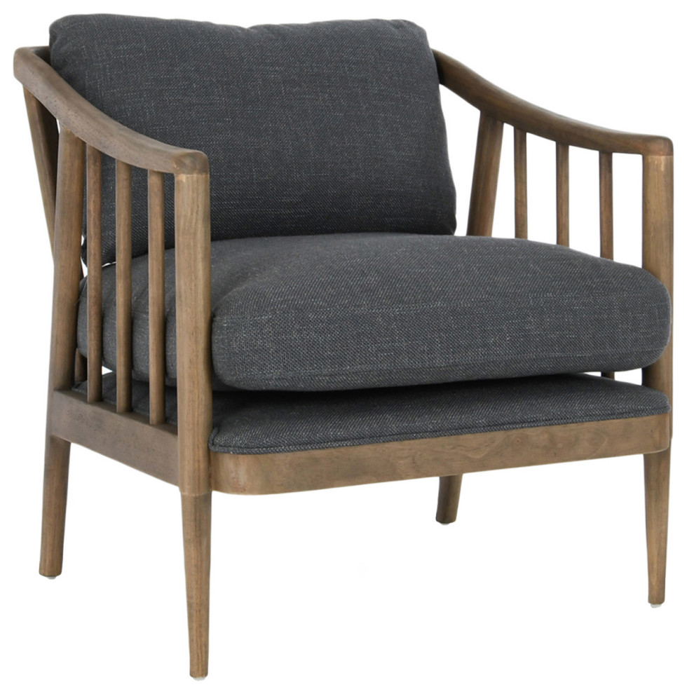 Oak Spindle Accent Chair - Midcentury - Armchairs And Accent Chairs ...
