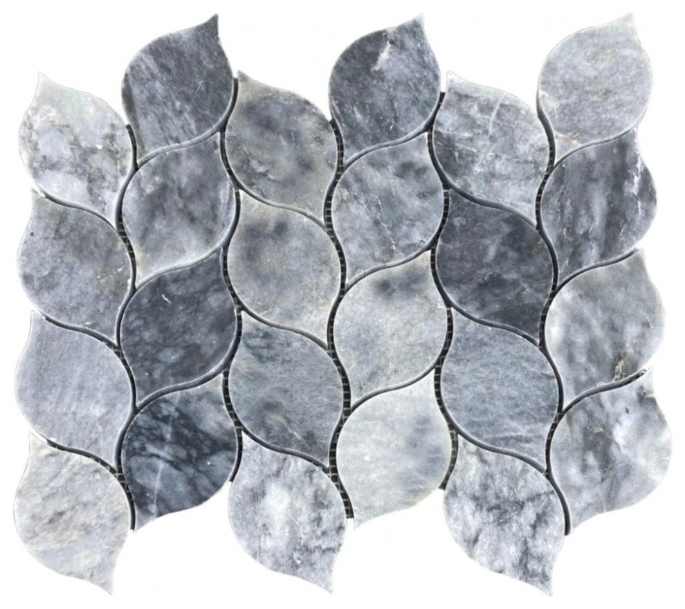Luna Sky Marble Leaf on 12"x12" Mesh Mosaic Tile (10 sqft per box ...