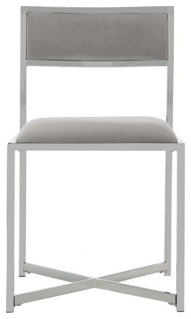 Kenneth Chrome Side Chair Gray, Set 2 - Contemporary - Dining Chairs ...