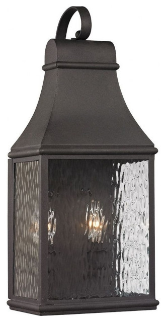 2-Light Traditional Outdoor Wall Lantern, Rectangular Porch Light ...