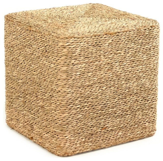 Woven Pouf - Beach Style - Floor Pillows And Poufs - by Hudson Home Decor | Houzz