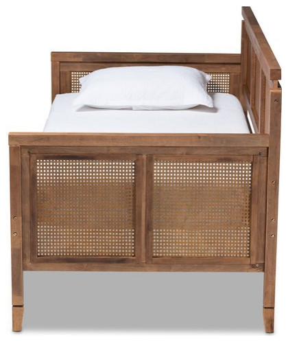 Bowery Hill Traditional Wood Daybed with Woven Detailing in Brown ...