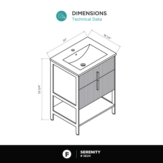 Fine Fixtures Serenity Modern bathroom vanity, Chrome Hardware ...
