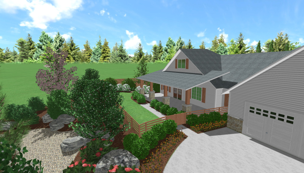 New Built Farmhouse Landscape Design - Farmhouse - Seattle - by ...