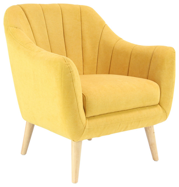 Modern Yellow Fabric Accent Chair 38371 - Midcentury - Armchairs And ...