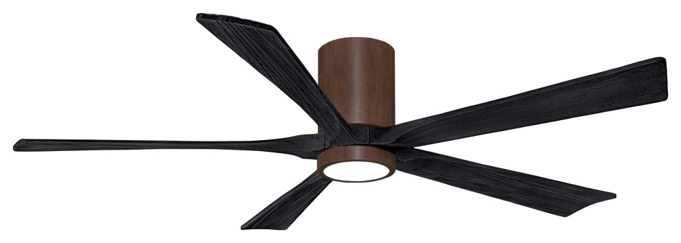 Irene 6-Speed DC 60" Ceiling Fan w/ Integrated Light Kit in Walnut Tone ...