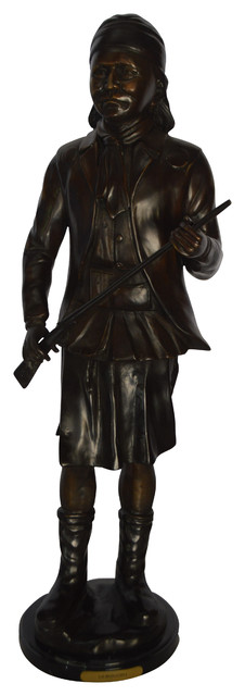 Geronimo Bronze Statue Mounted on a Marble Base - Size: 10"L x 8"W x 31 ...
