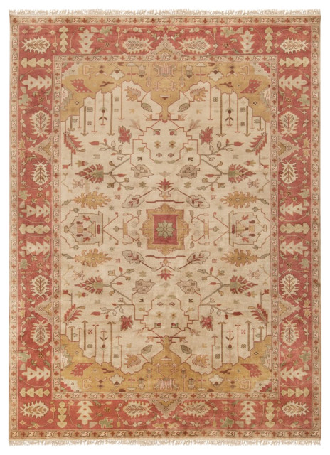 Surya IT-1181 Adana Area Rug, 3'9' x 5'9', Camel/Dark Red ...