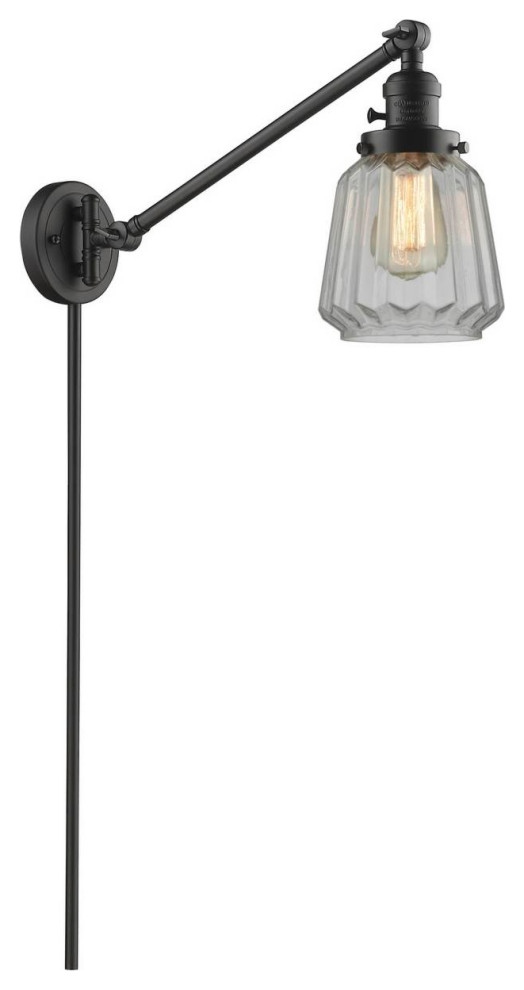 1-Light 8" Swing Arm - Bulb Included - On-Off Switch - Industrial ...