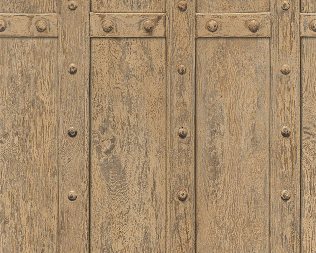 Nature Textured Wallpaper Featuring Wooden Joints Pattern, One Roll ...