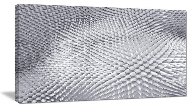 Small 3D White Prickly Design, Abstract Canvas Art Print, 32"x16 ...