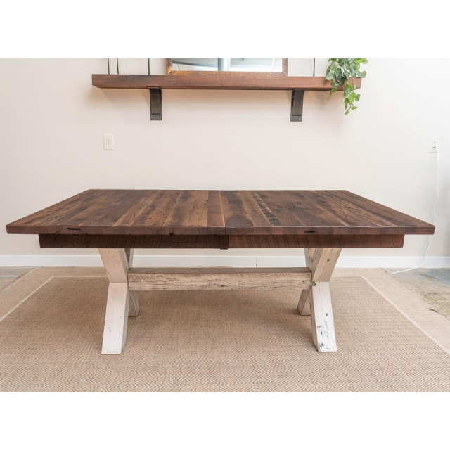 Foster Farmhouse Dining Table, Barnwood, 42x66 - Rustic - Dining Tables ...