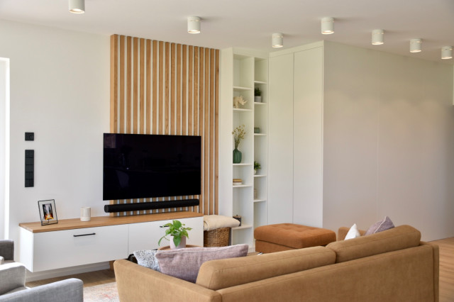 Meuble TV sur-mesure sur claustra - Contemporain - Salon - Paris - par ...