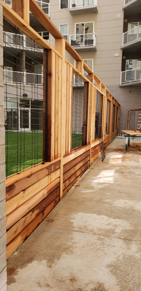 High Rise Backyard Artificial Turf & Custom Fence Design and ...