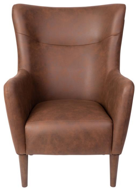 Dark Brown Wingback Accent Chair - Modern - Armchairs And Accent Chairs ...