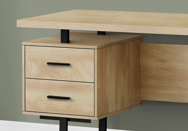 Modern Desk, Unique Design With 3 Storage Drawers & Floating Tabletop ...