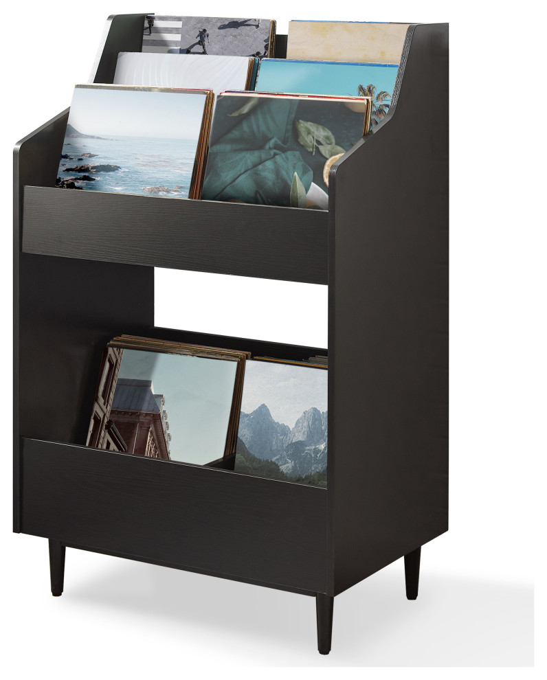 Liam Record Storage Stand - Midcentury - Display And Wall Shelves - by ...