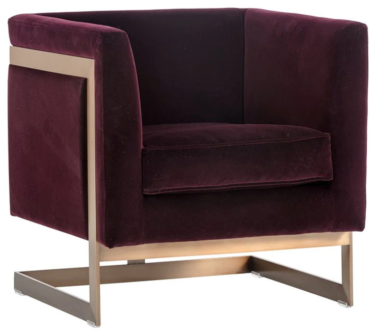 Quenby Armchair - Antique Brass - Giotto Cabernet - Contemporary ...