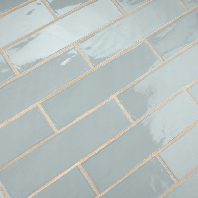 Chester Ceramic Wall Tile, Aqua, Sample - Contemporary - Wall And Floor ...