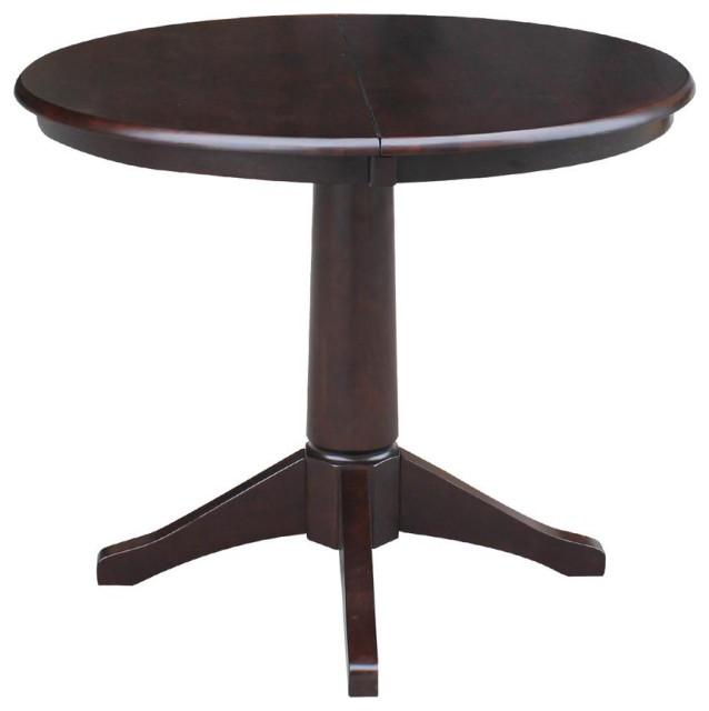 Round Top Pedestal Table With 12 Leaf - Transitional - Dining Tables ...