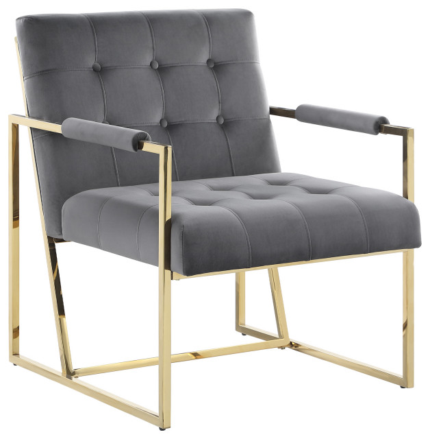 Louie Modern Arm Chair with Gold Frame - Contemporary - Armchairs And ...