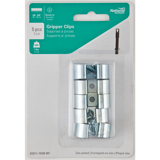 National Hardware® N189-001 Zinc Plated Gripper Clip, Steel, 3/8"-5/8 ...