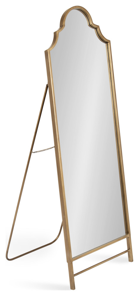 Abrook Full Length Framed Floor Mirror, Gold, 18x58 - Traditional ...