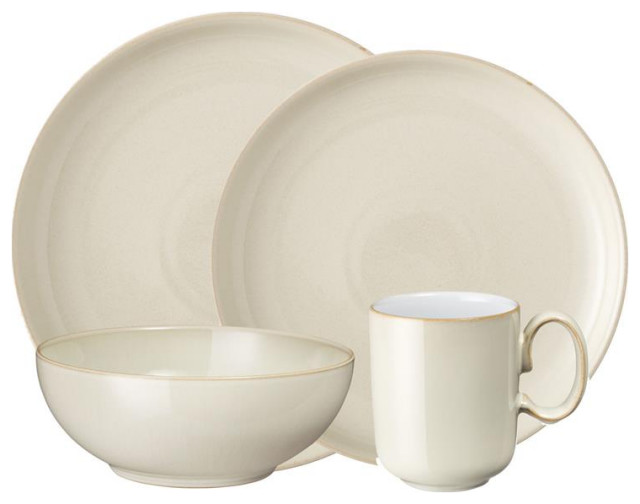 Denby Linen Coupe 16Pc Dinnerware Set, Service for 4 - Contemporary ...