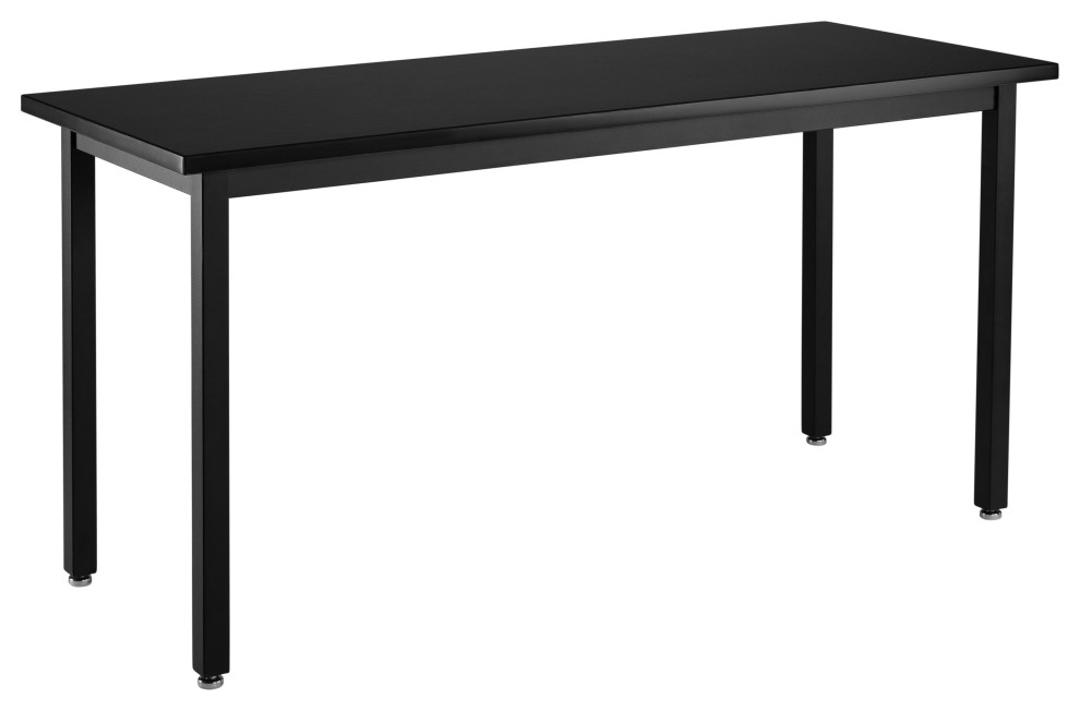 NPS Steel Fixed Height 30"H Science Lab Table, ChemRes Top, Black Frame ...