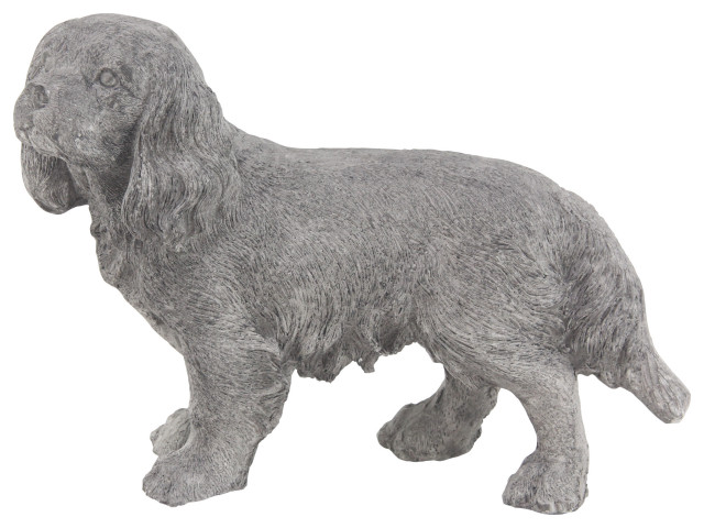 Polystone Frame Dog Sculpture in Standing Position, Gray - Contemporary ...