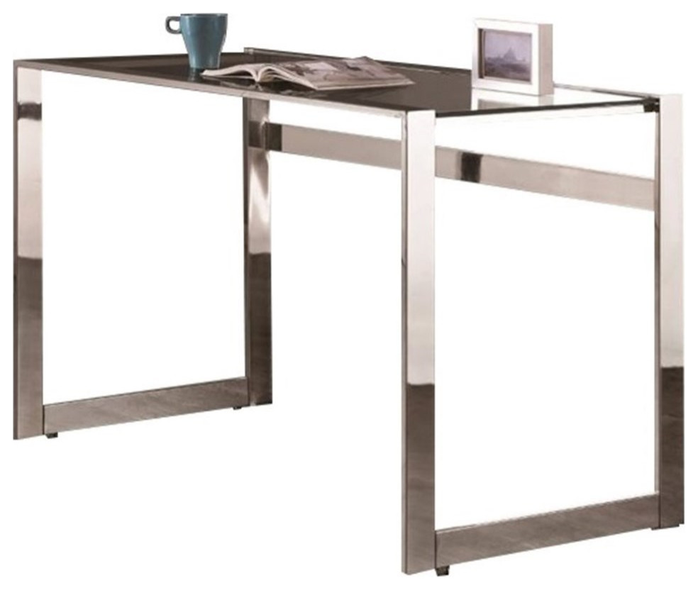 Pemberly Row Writing Desk in Chrome - Contemporary - Desks And Hutches ...