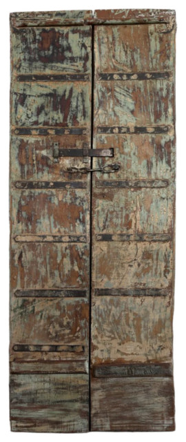 Consigned Antique Exterior Door Arched Rustic Teak Distress White Door ...