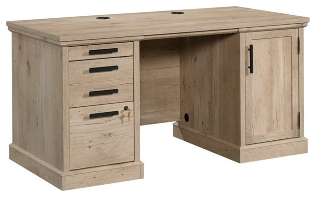 Home Square 2-Piece Set with Double Pedestal Desk & Utility Stand ...