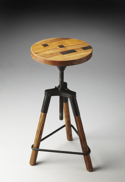 Modern Industrial Revolving Bar Stool - Industrial - Bar Stools And ...