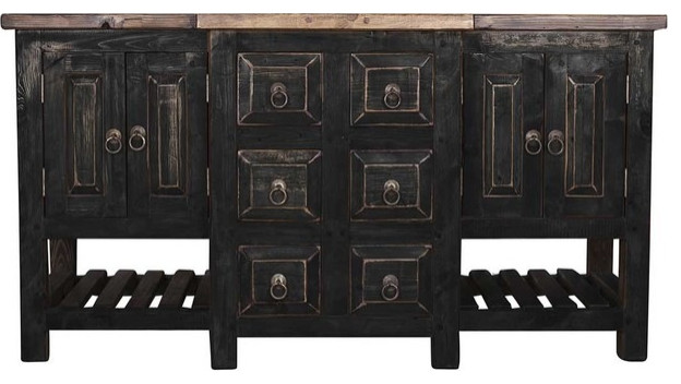 Robertson Reclaimed Bathroom Vanity, 72"x22"x36" - Rustic - Bathroom ...