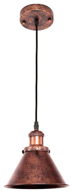 Single Rustic Copper Pendant Light - Industrial - Pendant Lighting - by ...