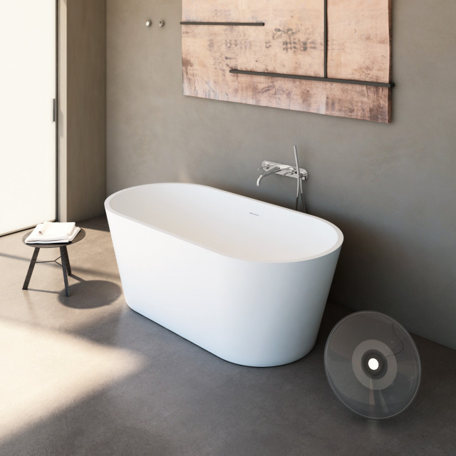 Vanity Art Solid Surface Resin Stone Freestanding Bathtub, 65"x29.5 ...
