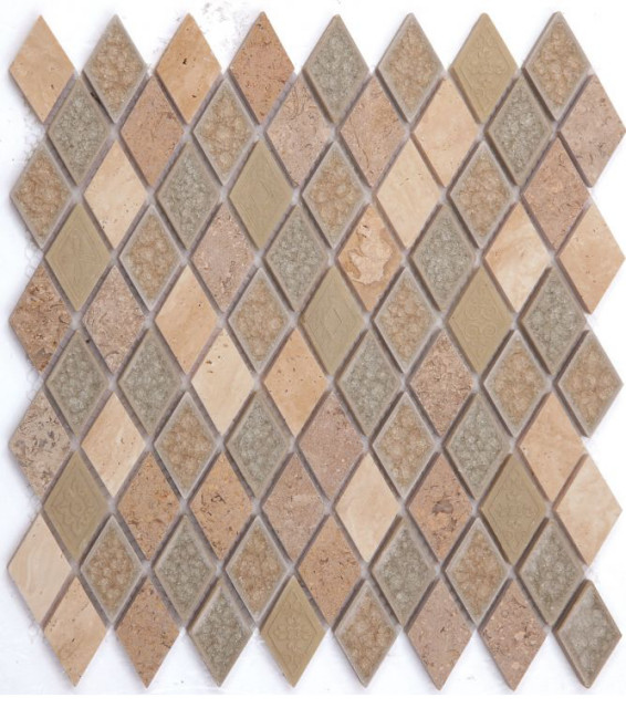 11.5"x12.5" Swiss Diamond Mosaic, Set of 10 - Contemporary - Mosaic ...
