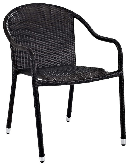 Set of 2 Patio Dining Chair, Stackable Design Constructed With Wicker ...