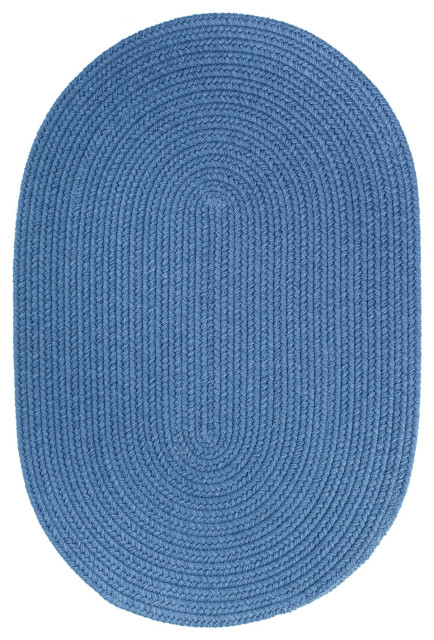 Maui Braided Solid Blue Rug, 8'x11' Oval - Contemporary - Outdoor Rugs ...