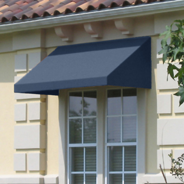 Awntech 4' New Yorker Acrylic Fabric Fixed Awning, 16" x 30 ...