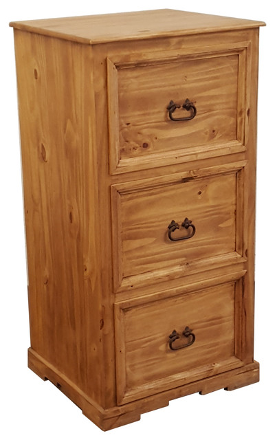 Traditional Rustic 3 Drawer File Cabinet - Traditional - Filing ...