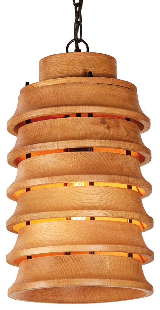 Oak Wood Stacked Pendant Large - Eclectic - Pendant Lighting - by BoBo ...