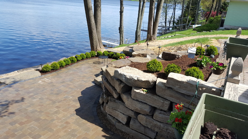 Limestone Retaining Wall Project on Sanford Lake - Patio - Detroit - by ...
