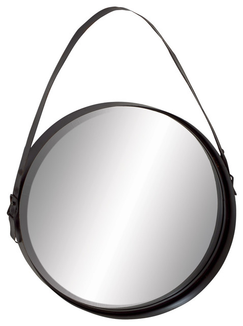 Black Industrial Metal Wall Mirror, 31 x 25 - Beach Style - Wall ...