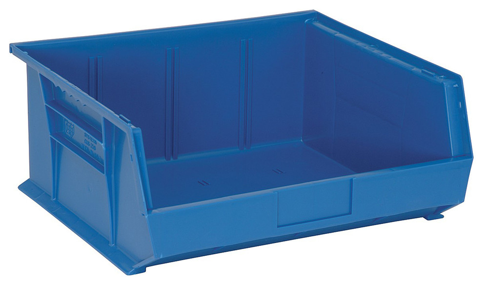 QUS250 Plastic Storage Stack And Hang Bin 14-3/4" x 16-1/2" x 7", Blue ...