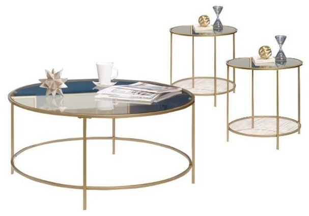 3 Piece Coffee Table Set with Coffee Table and Set of 2 End Table in ...